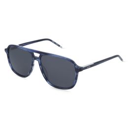 HUGO BOSS Hugo HG 1398/S | Herren-Sonnenbrille | Fassung: Vollrand, Pilot, Acetat, Blau Grau | Glasfarbe: Grau