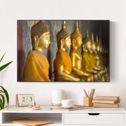 Akustik-Wechselbild Goldene Buddha Statuen