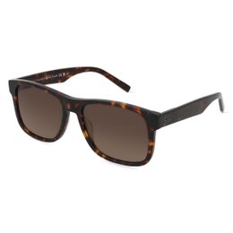 Tommy Hilfiger TH 2073/S | Herren-Sonnenbrille | Fassung: Vollrand, Quadratisch, Acetat, Havanna | Glasfarbe: Braun