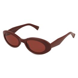 Fielmann LD 053 SUN FA GLENDA | Damen-Sonnenbrille | Fassung: Vollrand, Oval, Acetat, Burgunder Gl&auml;nzend | Glasfarbe: Pink