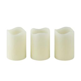 H&ouml;ffner LED-Kerzen 3er-Set creme Wachs,Kunststoff Ma&szlig;e (cm): H: 7,5 &Oslash;: 5 &raquo; H&ouml;ffner