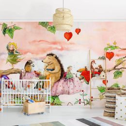 Bilderwelten Tapete - Fototapete Kinderzimmer Tiere - Erdbeerinchen Erdbeerfee - Auf dem Ast - Waldtiere M&auml;dchen Kindertapete M&auml;dchenzimmer Babyzimmer