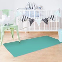 Bilderwelten Vinylteppich Unifarben t&uuml;rkis Vinylmatte - T&uuml;rkis - Deko K&uuml;che Badezimmer Flur