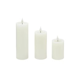 HOME STORY LED Kerzen 3er Set wei&szlig; Wachs,Kunststoff Ma&szlig;e (cm): H: 20 &Oslash;: 7.5 &raquo; H&ouml;ffner