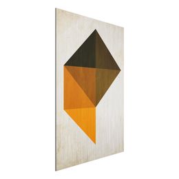Bilderwelten Alu Dibond Outdoor Bild originell orange Abstrakt wetterfest - Geometrisches Trapez - Deko Wohnzimmer Schlafzimmer
