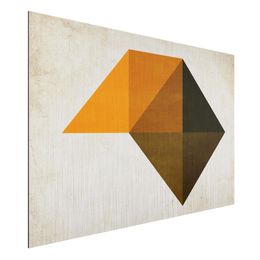 Bilderwelten Alu Dibond Outdoor Bild originell orange Abstrakt wetterfest - Geometrisches Trapez - Deko Wohnzimmer Schlafzimmer
