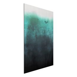 Bilderwelten Alu Dibond Outdoor Bild Tiere petrol modern wetterfest - Fische in der Tiefsee - Fische Wohnzimmer Schlafzimmer