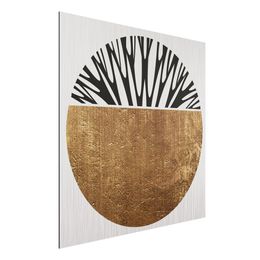 Bilderwelten Alu-Dibond Outdoor Bild Abstrakte Formen - Goldener Kreis