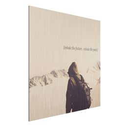 Bilderwelten Alu Dibond Outdoor Bild Natur beige Motiv wetterfest - Lyrische Landschaften - Atmen - Berg Wohnzimmer Schlafzimmer