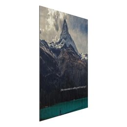 Bilderwelten Alu Dibond Outdoor Bild Natur blau Motiv wetterfest - Lyrische Landschaften - Berg - Berg Wohnzimmer Schlafzimmer