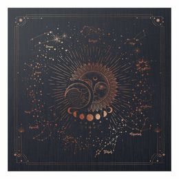 Bilderwelten Alu-Dibond Outdoor Bild Astrologie Sonne Mond und Sterne Blau Gold