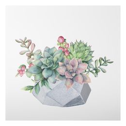 Bilderwelten Alu-Dibond Outdoor Bild Aquarell Sukkulenten Illustration