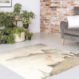 Bilderwelten Vinylteppich Vintage beige Natur Vinylmatte - No.MW8 Japanische Stille - Landschaft K&uuml;che Badezimmer Flur