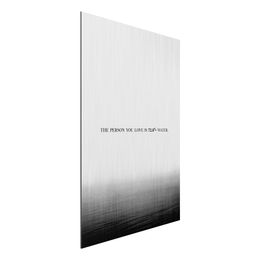 Bilderwelten Alu Dibond Outdoor Bild Strand grau Motiv wetterfest - Lyrische Landschaften - Liebe - Meerblick Wohnzimmer Schlafzimmer