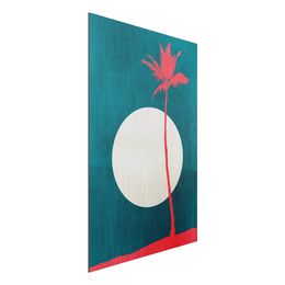 Alu Dibond Outdoor Bild - Palme Karibik - Natur petrol Tropisch wetterfest Palme Wohnzimmer Schlafzimmer