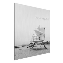 Bilderwelten Alu Dibond Outdoor Bild Strand grau Motiv wetterfest - Lyrische Landschaften - Reise - Landschaft Wohnzimmer Schlafzimmer