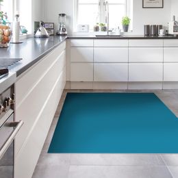 Bilderwelten Vinylteppich Unifarben petrol Vinylmatte - Petrol - Deko K&uuml;che Badezimmer Flur