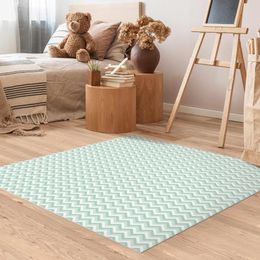 Vinylteppich - No.YK38 ZickZack Muster Gr&uuml;n - Illustration gr&uuml;n Vinylmatte Geometrisch Kinderzimmer