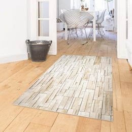 Bilderwelten Vinylteppich Landhaus beige 3D-Effekt - Provence Stones - Beton K&uuml;che Badezimmer Flur
