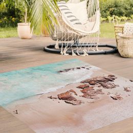 Bilderwelten Vinylteppich Motiv t&uuml;rkis Strand Vinylmatte - Golden Rose Beach - Landschaft K&uuml;che Badezimmer Flur