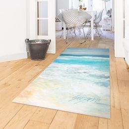 Bilderwelten Vinylteppich maritim blau Strand Vinylmatte - Sturm auf dem Meer II - Landschaft K&uuml;che Badezimmer Flur