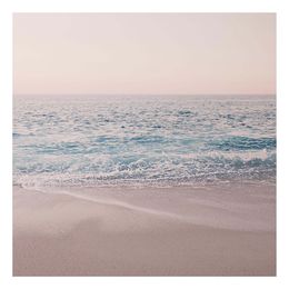 Bilderwelten Alu-Dibond Outdoor Bild Ros&eacute;goldener Strand am Morgen