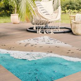 Bilderwelten Vinylteppich Motiv t&uuml;rkis Strand Vinylmatte - Sonntags am Strand - Landschaft K&uuml;che Badezimmer Flur