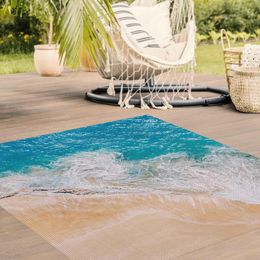 Bilderwelten Vinylteppich Motiv t&uuml;rkis Strand Vinylmatte - Sonniger Wellenbruch - Landschaft K&uuml;che Badezimmer Flur