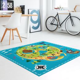 Vinylteppich - Piraten - Willkommen auf der Pirateninsel - Illustration bunt Vinylmatte Pirat Kinderzimmer
