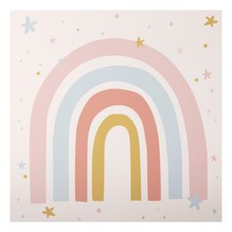 Bilderwelten Alu-Dibond Outdoor Bild Gro&szlig;er Regenbogen mit Sternen und P&uuml;nktchen