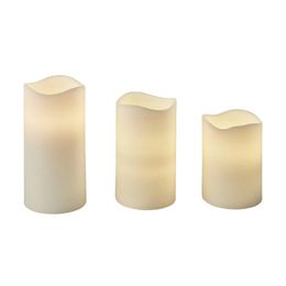 H&ouml;ffner LED-Kerzen 3er-Set beige Kunststoff,Wachs Ma&szlig;e (cm): B: 27,3 H: 16,2 T: 8.5 &raquo; H&ouml;ffner