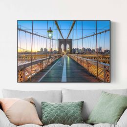 Akustik-Wechselbild Morgenblick von der Brooklyn Bridge