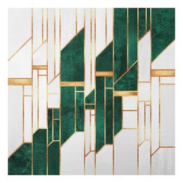 Bilderwelten Alu-Dibond Outdoor Bild Emerald und Gold Geometrie