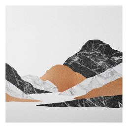 Bilderwelten Alu-Dibond Outdoor Bild Landschaft in Marmor und Kupfer II