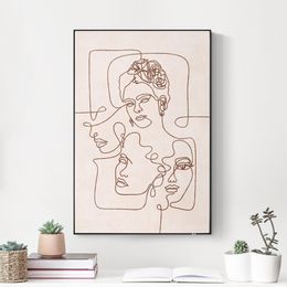 Akustik-Wechselbild Boho Line Art - Portraits