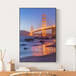 Akustik-Wechselbild Golden Gate Bridge am Abend