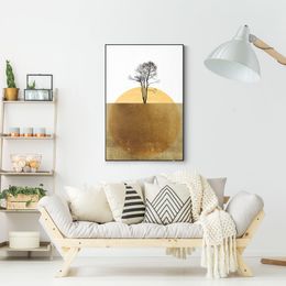 Bilderwelten Wechselbild Goldene Sonne mit Baum
