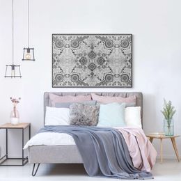 Bilderwelten Wechselbild Detailliertes Boho Muster in Grau