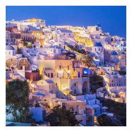 Bilderwelten Alu-Dibond Outdoor Bild Santorini at night