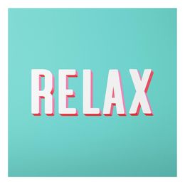 Bilderwelten Alu-Dibond Outdoor Bild Relax Typo auf Blau