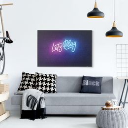 Bilderwelten Wechselbild Neon Schrift Let's Play