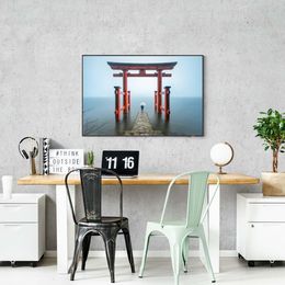 Bilderwelten Wechselbild Rotes Torii am Ashi-See