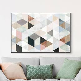Bilderwelten Wechselbild Aquarell-Mosaik mit Dreiecken I