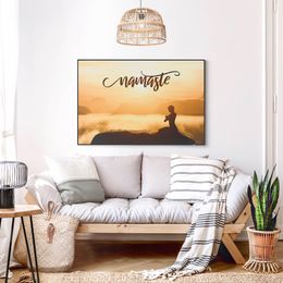 Bilderwelten Wechselbild Namaste Sonnenaufgang im Gebirge