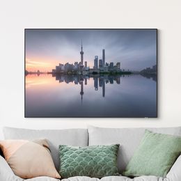 Bilderwelten Wechselbild Shanghai Skyline Morgenstimmung