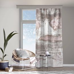 Bilderwelten Vorhang nach Ma&szlig; blickdicht Verdunkelung Natur Shabby rosa - Tropischer See in Rosa - Landschaft Wohnzimmer Schlafzimmer