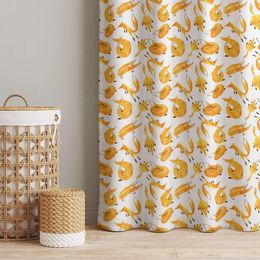 Bilderwelten Vorhang F&uuml;chse - blickdichte Gardine Illustration Muster Tiere Kinderzimmer Baby Babyzimmer M&auml;dchen M&auml;dchenzimmer Jungen Jungenzimmer Orange