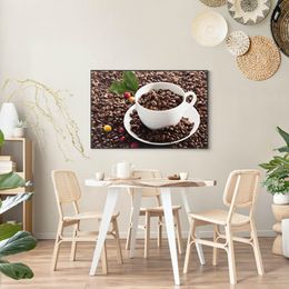 Bilderwelten Wechselbild Kaffeetasse mit ger&ouml;steten Kaffeebohnen
