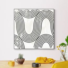 Bilderwelten Wechselbild Geometrische Wellen Schwarz Wei&szlig; II