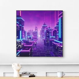 Bilderwelten Wechselbild Neon Stadtlichter